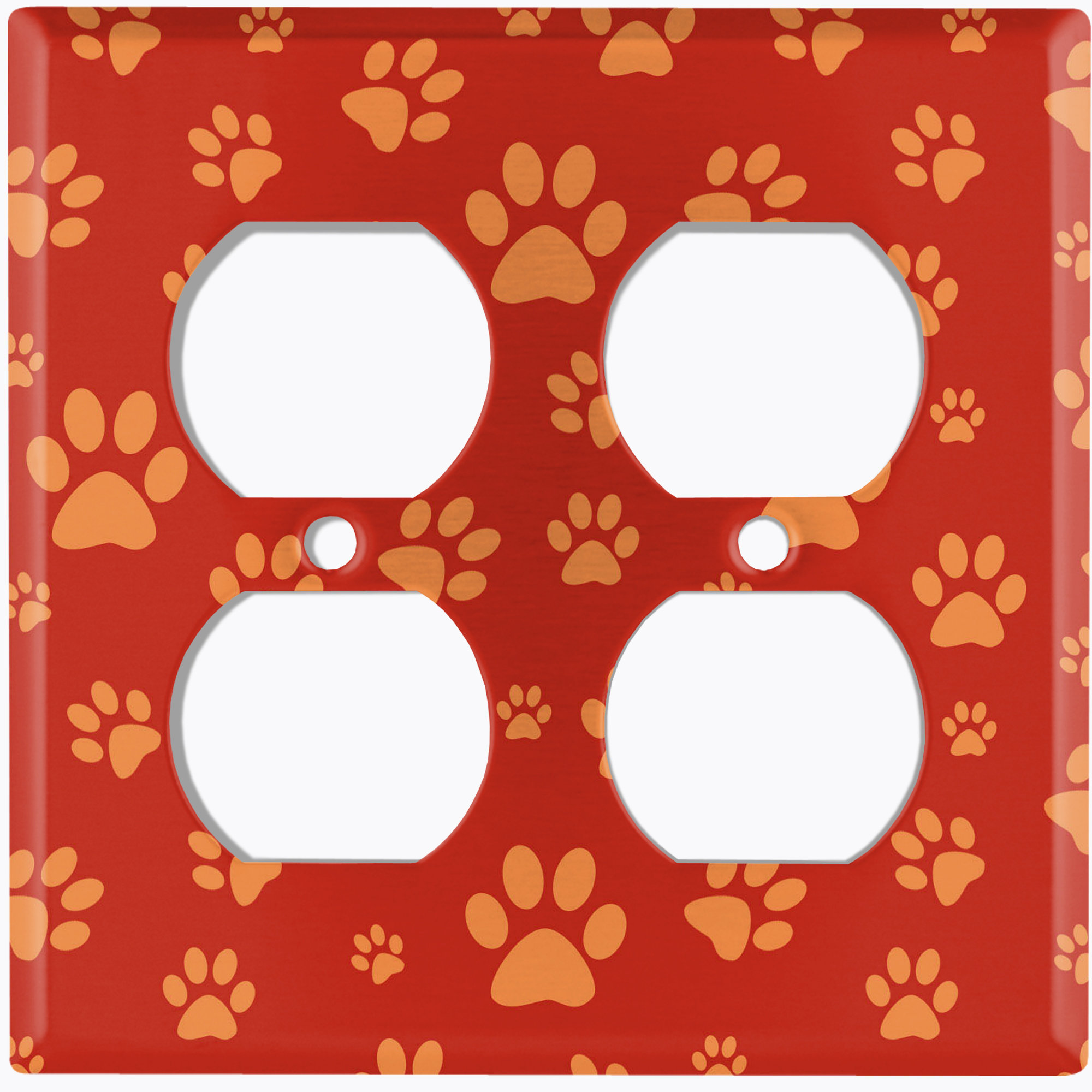 WorldAcc Light Dog Paw Prints 2-Gang Toggle Light Switch Wall Plate ...