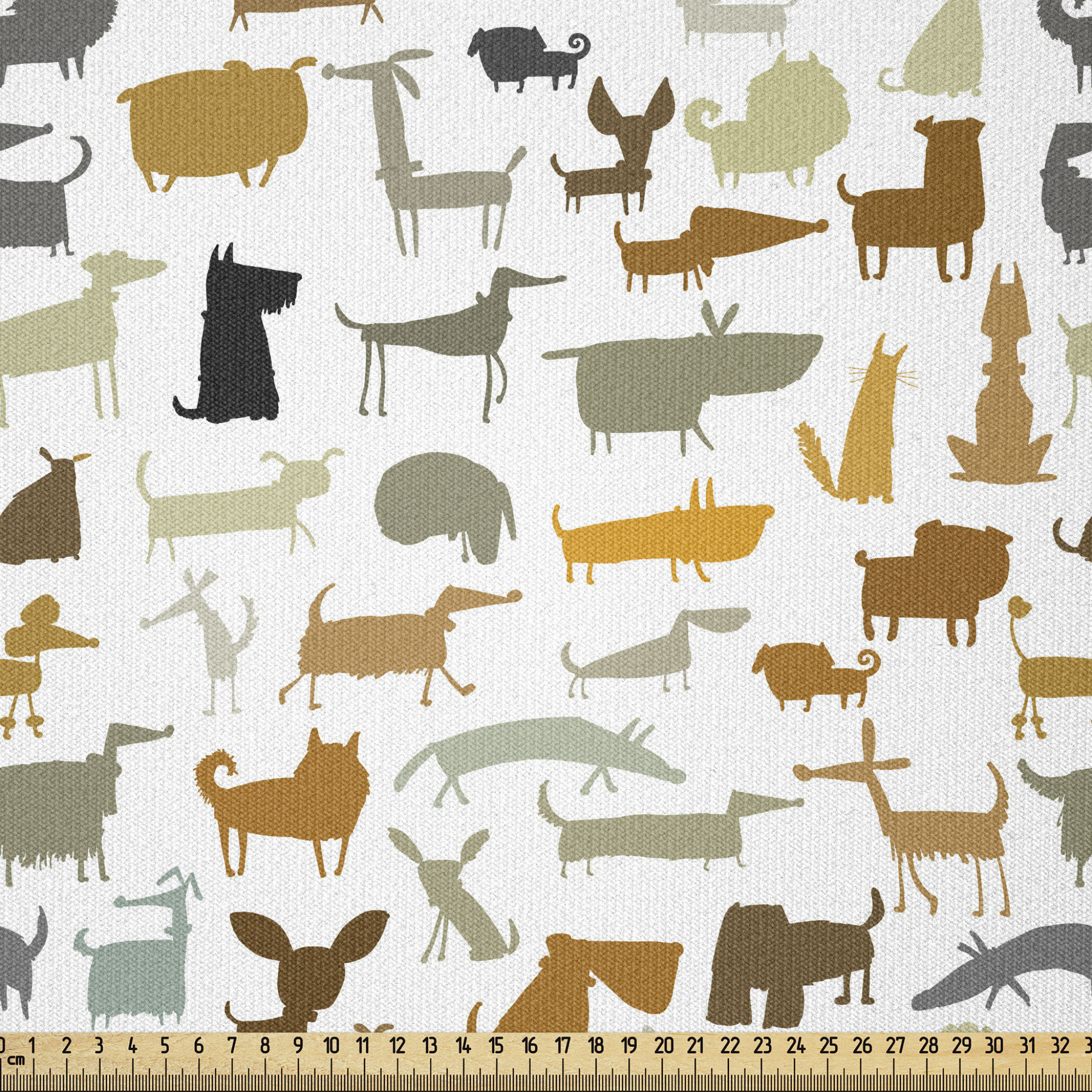 East Urban Home Puppy Fabric By The Yard, Creative Colorful Repetitive ...