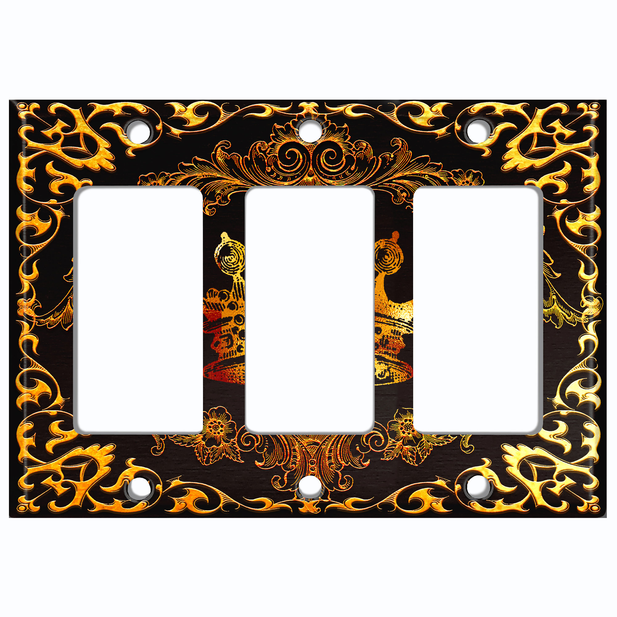 WorldAcc Royal Crown 3-Gang Rocker Wall Plate | Wayfair