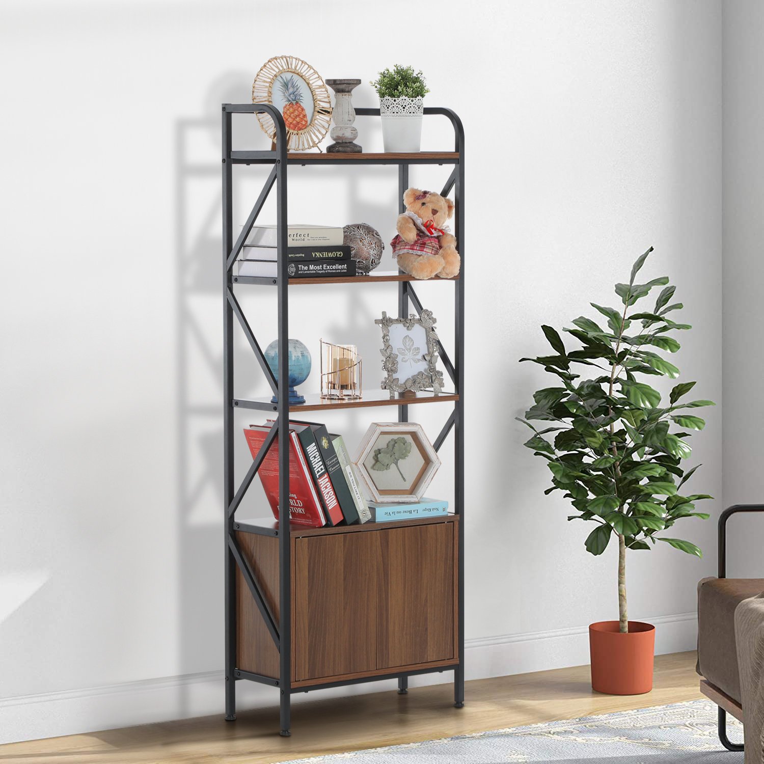 17 Stories 62'' H x 23.8'' W Stainless Steel Standard Bookcase | Wayfair