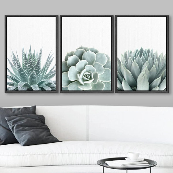IDEA4WALL Green Succulent And Cactus Variety Wilderness Nature Framed ...
