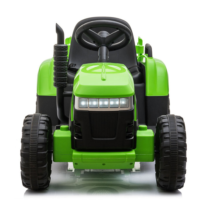 Zoomie Kids Scates 12V Kids Electric Tractor with Trailer | Wayfair