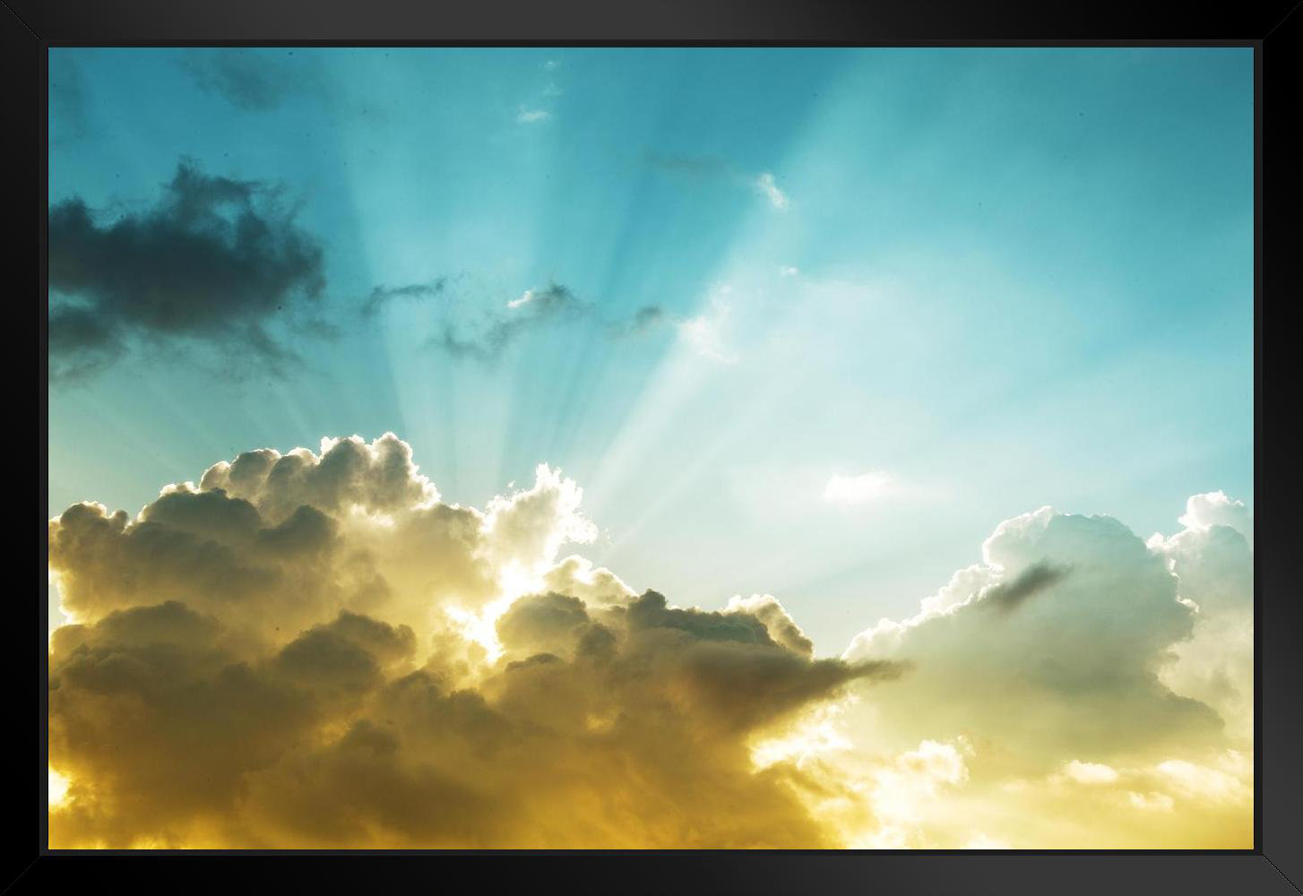 Latitude Run® Jesus Light Radiating Shining From Clouds In Sky ...