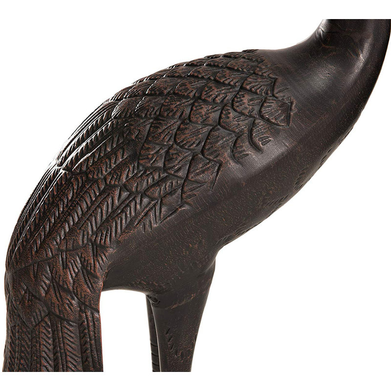 Rosecliff Heights Garden Crane Upright and Preening 2 Piece Statue Set ...