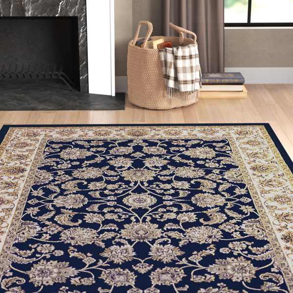 Three Posts Boulder Brook Navy Blue/Sand Rug & Reviews | Wayfair.co.uk