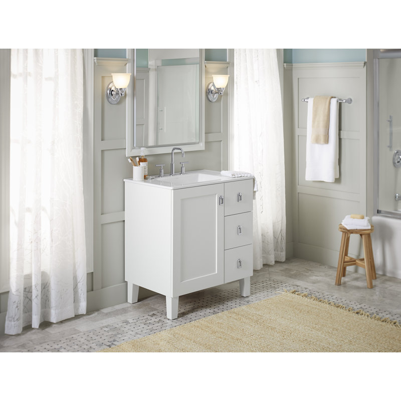 Kohler Poplin® 30 In. Vanity with Furniture Legs, 1 Door and 3 Drawers ...