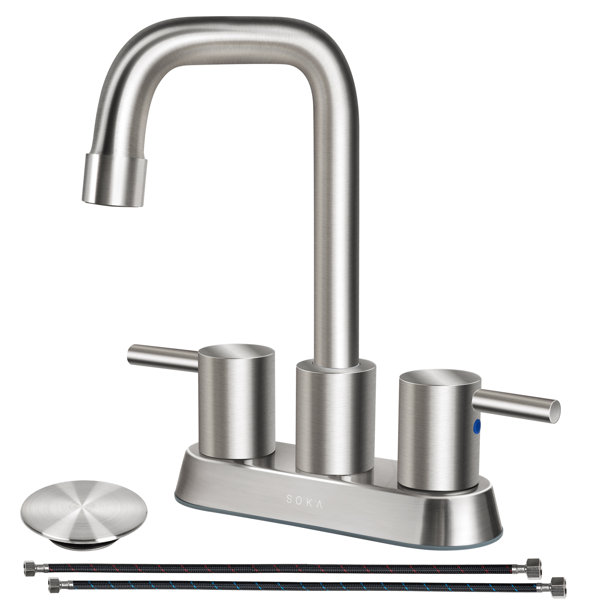 SOKA Bathroom Faucet Brushed Nickle Bathroom Sink Faucet With Pop-Up ...