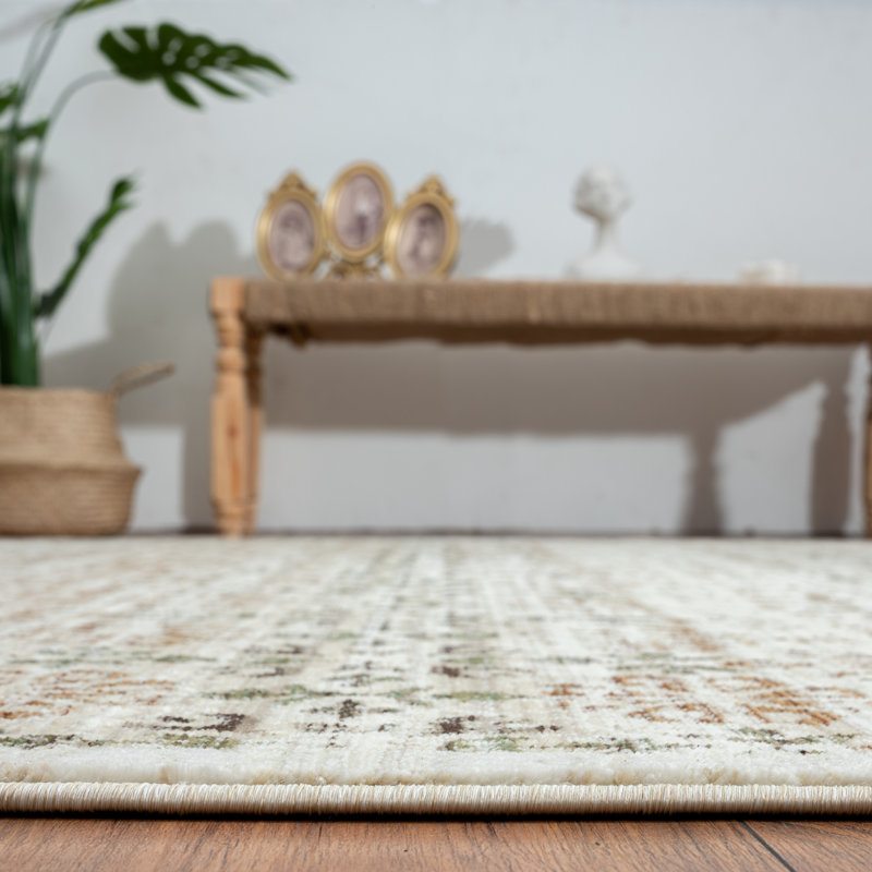 Bungalow Rose Evita Performance Ivory Rug | Wayfair