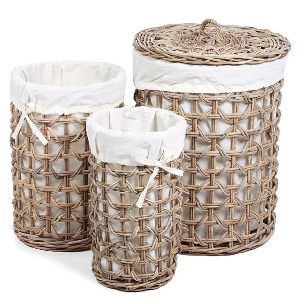 Red Hamper Tall Round Wicker Log Basket | Wayfair.co.uk