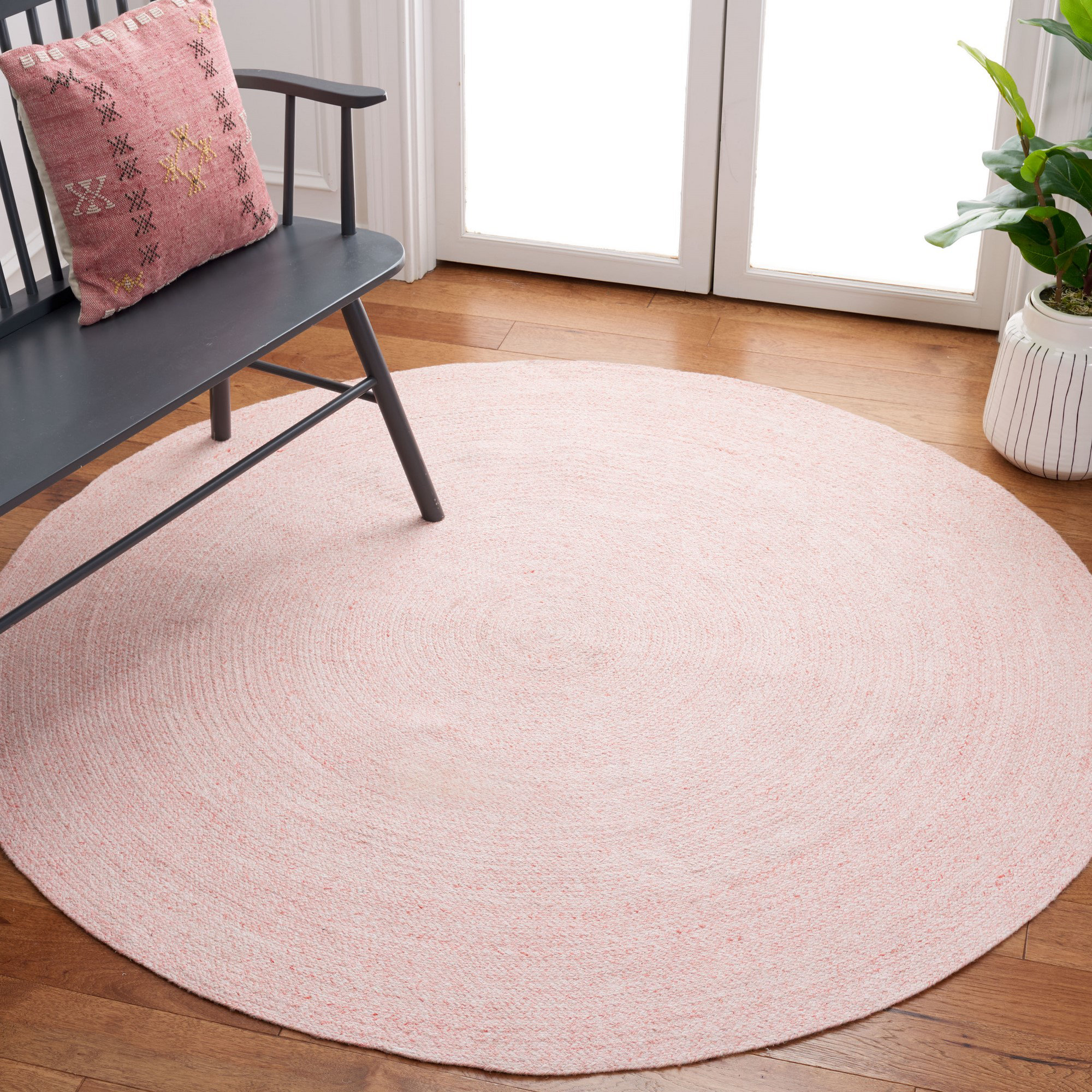 Gracie Oaks Rinu Handmade Braided Performance Pink Rug & Reviews | Wayfair