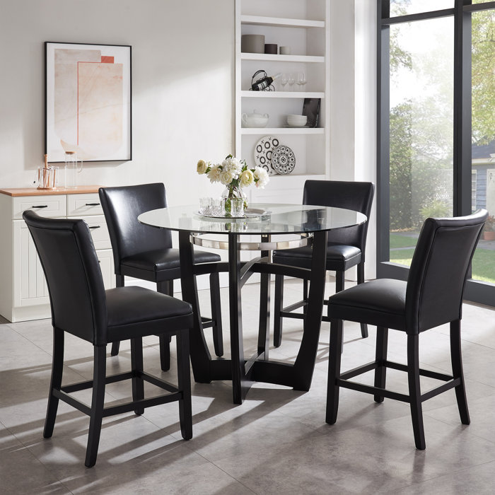 Red Barrel Studio® Round Glass Pub Table & Reviews | Wayfair