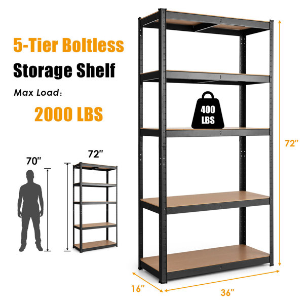 Rebrilliant Varela 72" H x 36" W x 16" D Shelving Unit | Wayfair
