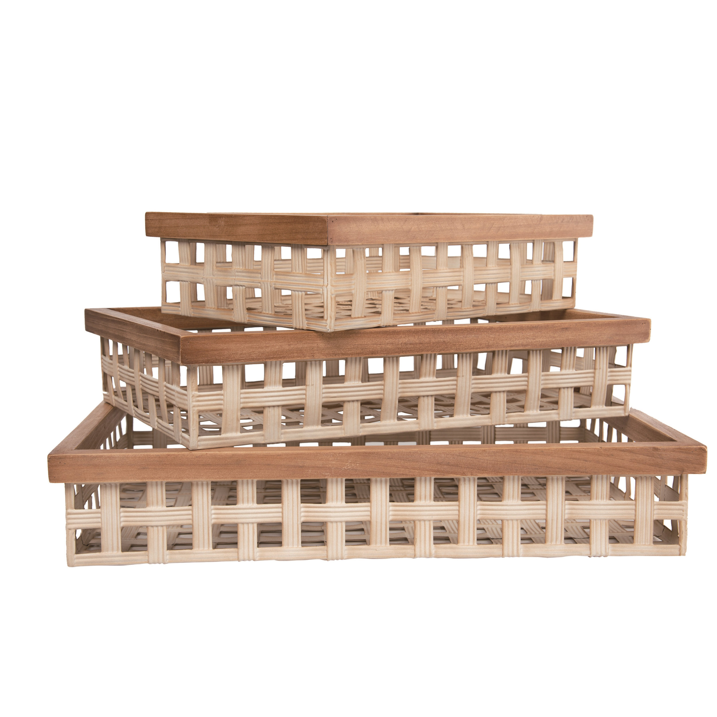 Gracie Oaks 3 Piece Metal Basket Set | Wayfair