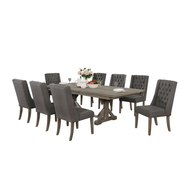 Gracie Oaks Dions 8 - Person Extendable Dining Set & Reviews | Wayfair
