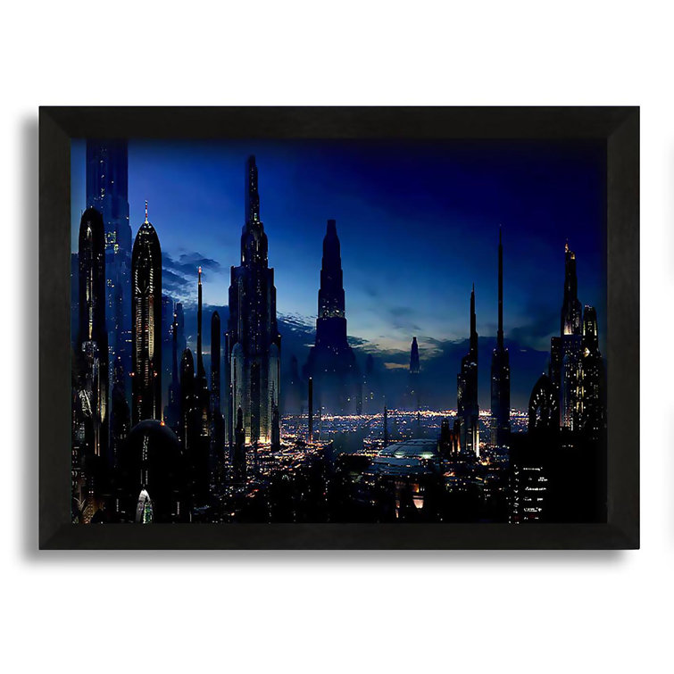 Ebern Designs City Of The Future - Picture Frame Graphic Art on Canvas ...