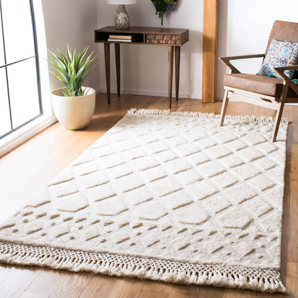 Union Rustic Powell Handmade Flatweave Wool Beige/Gray Rug | Wayfair