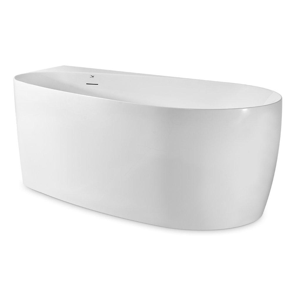StreamlineBath 59.1'' x 28.7'' Freestanding Soaking Acrylic Bathtub ...