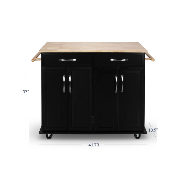Red Barrel Studio® Pinkston Wood Kitchen Cart & Reviews | Wayfair
