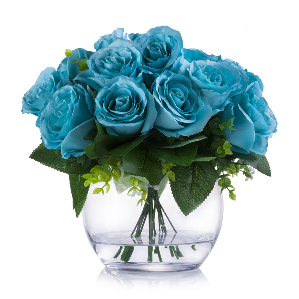 House of Hampton® 18 Heads Roses Floral Arrangement and Centerpiece in ...