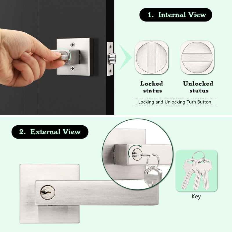 Probrico Keyed Alike Entry Door Locksets, Heavy Duty Door Levers ...