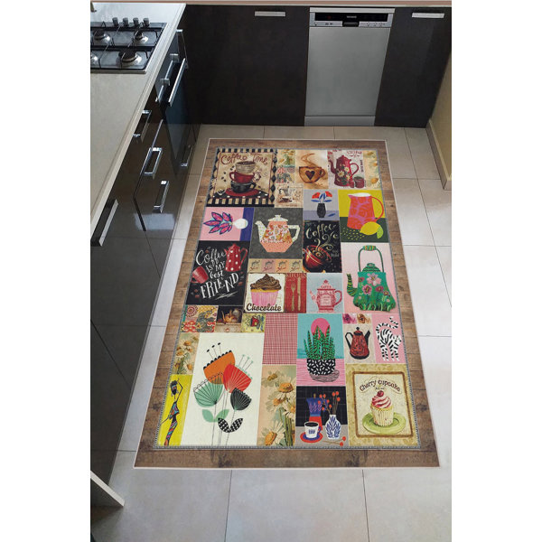 Rosalind Wheeler Aericka Machine Braided Pink/Green/Red Rug | Wayfair.co.uk