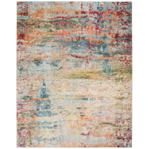 Trent Austin Design® Harrill Performance Teal/Orange Rug & Reviews ...