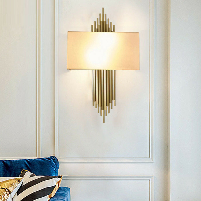 Everly Quinn Fikir 2-Light Flush Mounted Fabric Sconce | Wayfair