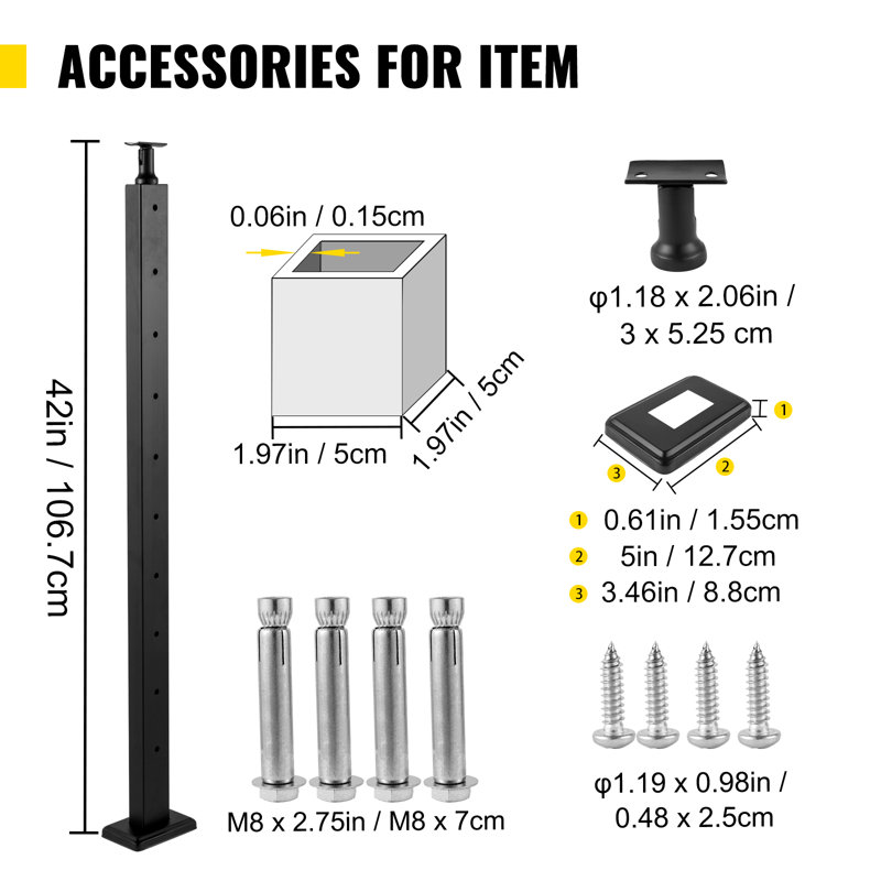 VEVOR Cable Railing Post Set & Reviews | Wayfair