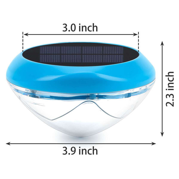 Deago 2.3" Solar Powered Integrated LED Color Changing Outdoor Floating ...