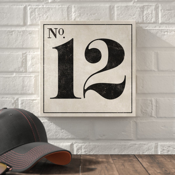 Williston Forge Vintage Number 12 Sign - Wrapped Canvas Textual Art ...