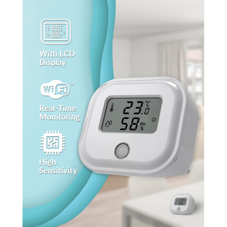 Ecoey Small Hygrometer Thermometer Humidity Metre Digital Monitor ...
