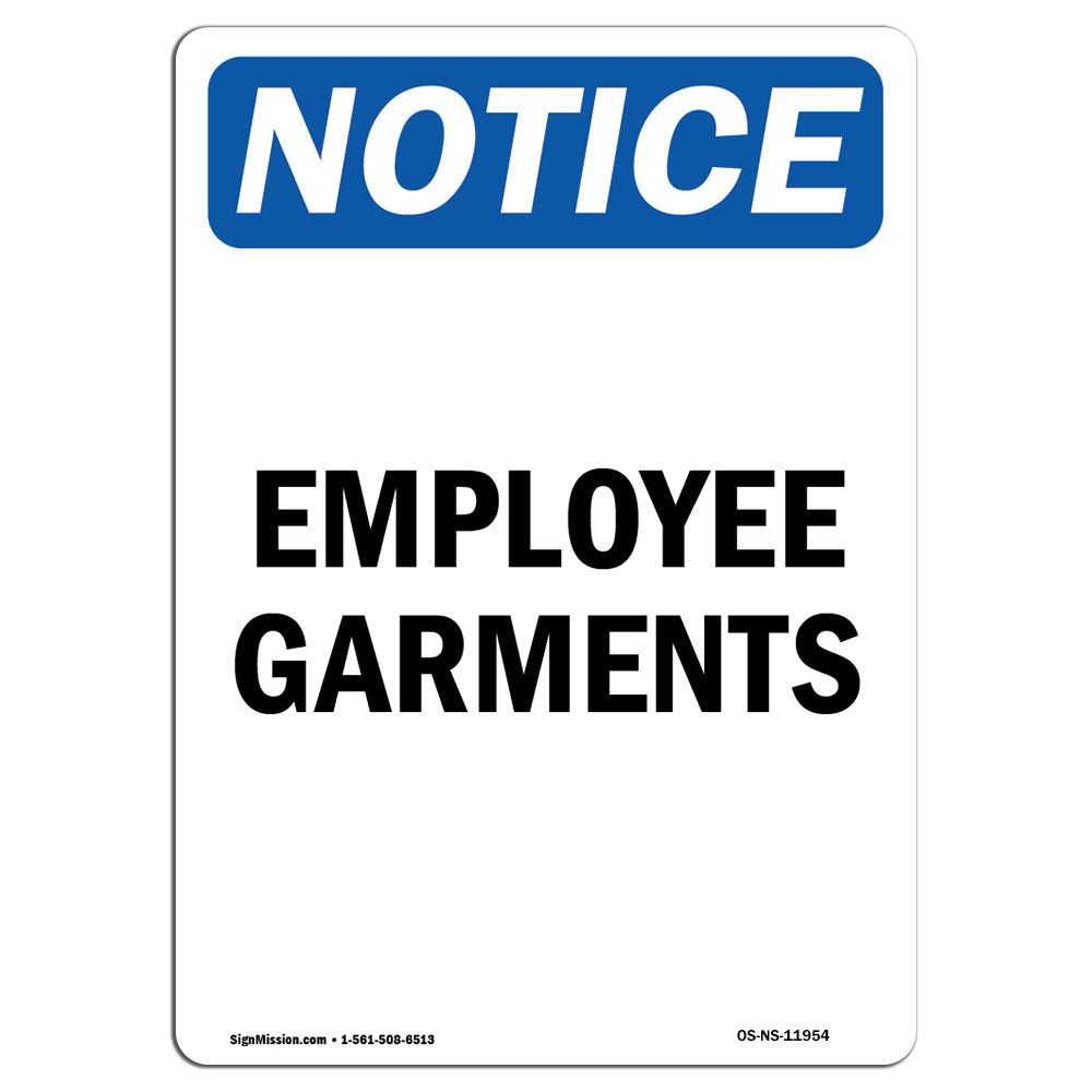 SignMission Employee Garments Sign | Wayfair