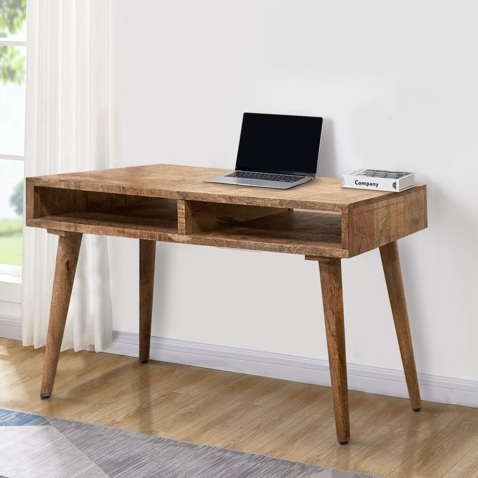 Loon Peak® Solum 48'' Solid Wood Writing Desk | Wayfair