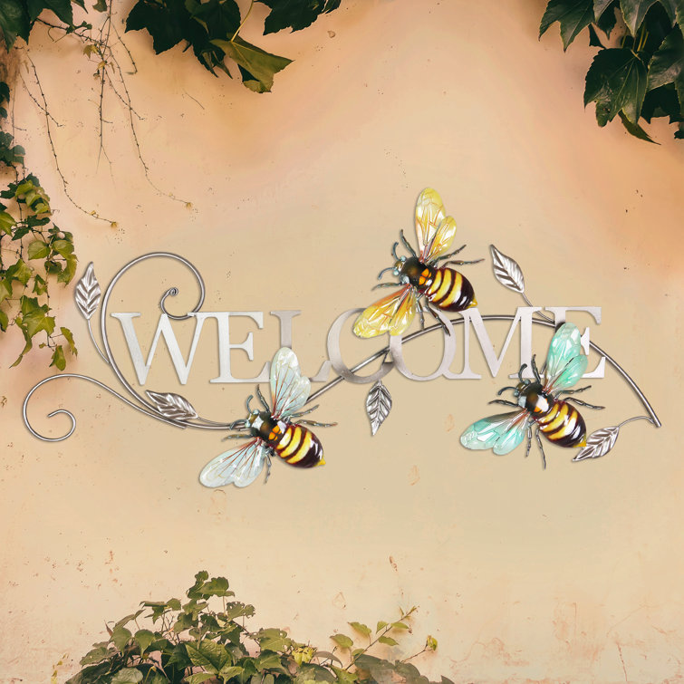 Exhart Alizia Metal Bumble Bees Welcome Signs and Plaques & Reviews ...