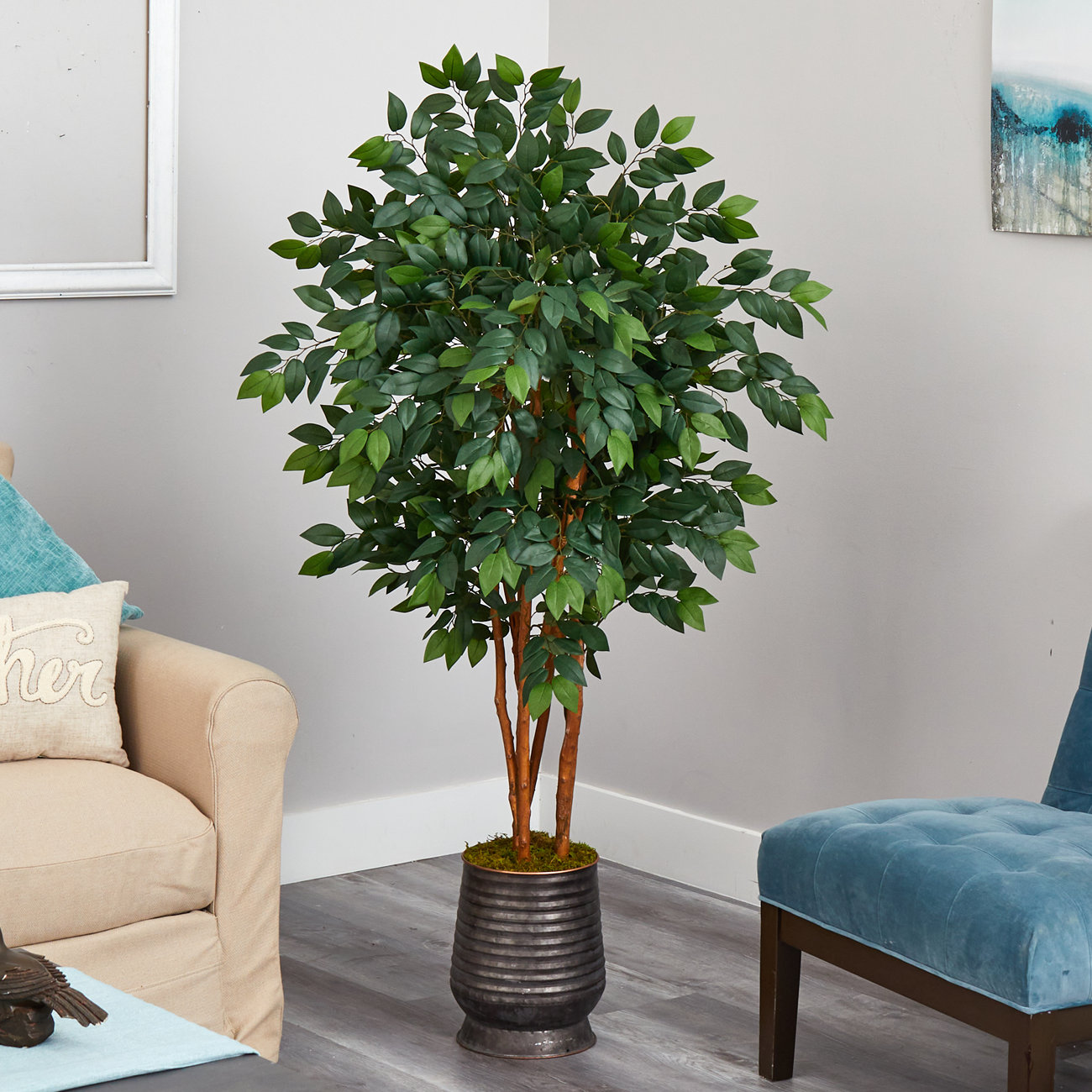 Primrue 57" Artificial Sakaki Tree in Planter | Wayfair