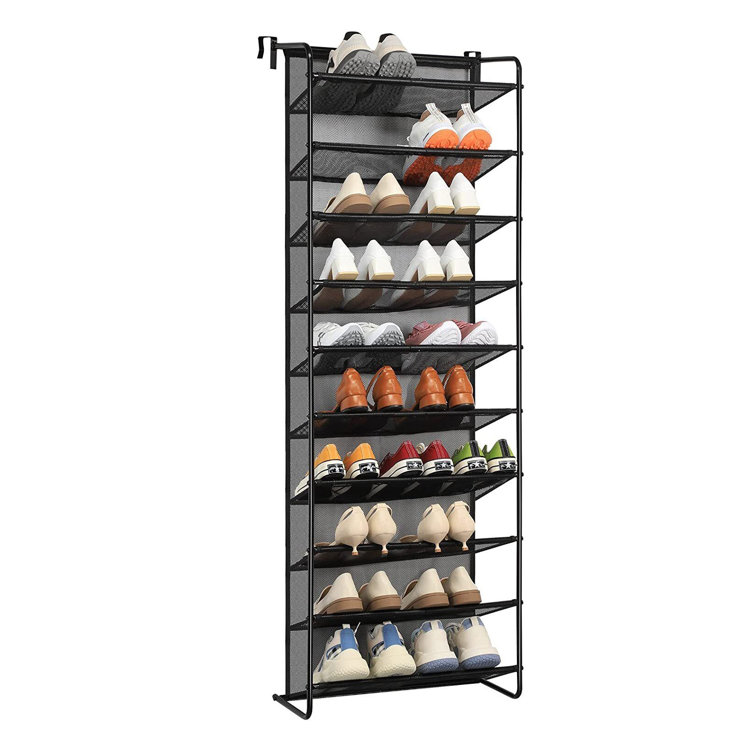 Rebrilliant 10 Pairs Black Metal Shoe Rack | Wayfair