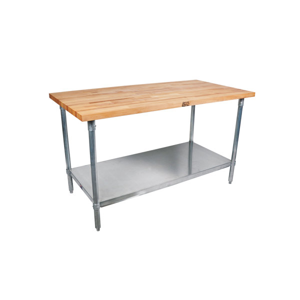 John Boos Wood Top Work Table with Undershelf | Wayfair