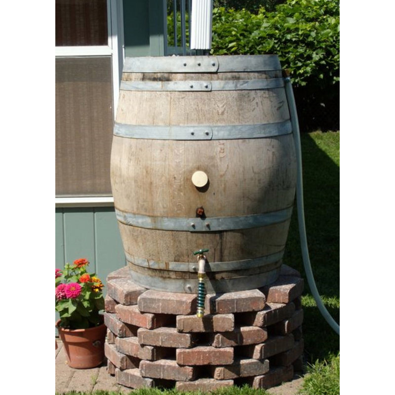 MGP Wood Drainable Dual Overflow Rain Barrel & Reviews | Wayfair