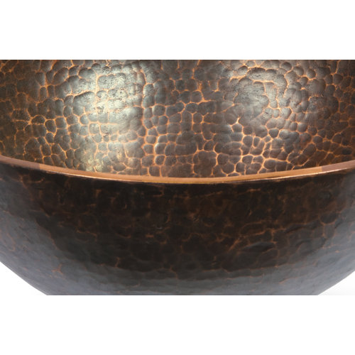 Premier Copper Products 13" Round Hand Forged Old World Copper Vessel ...