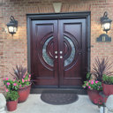 Door Destination Pre-Hung Exterior Ready to install Front Wood Mahogany ...