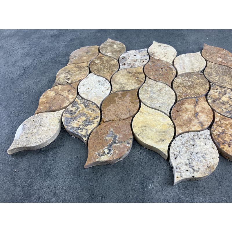 Miletos Stone Collection Scabos Leaf Tile | Wayfair