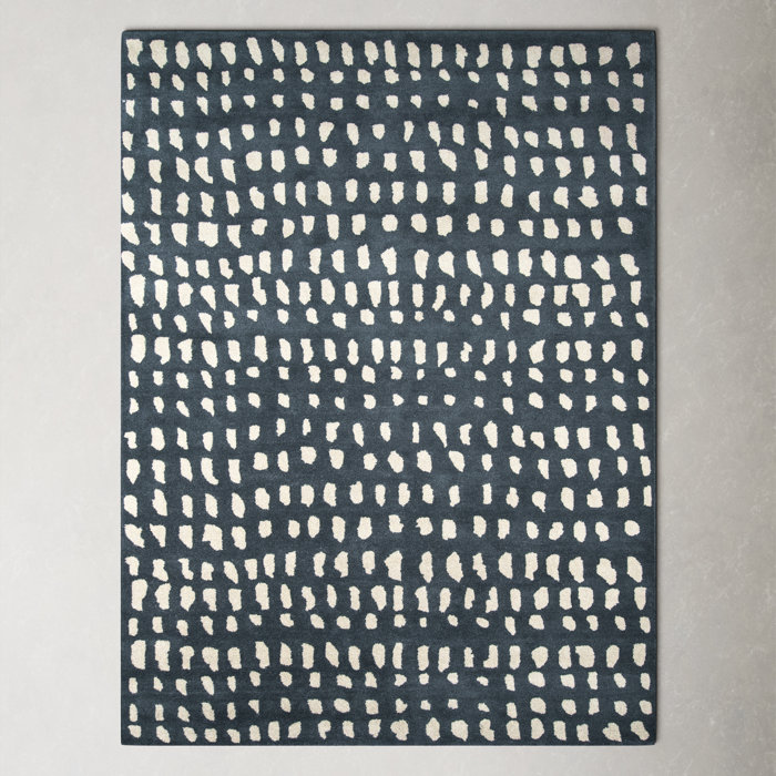 AllModern Glory Handmade Hand Tufted Wool Navy/White Rug & Reviews ...