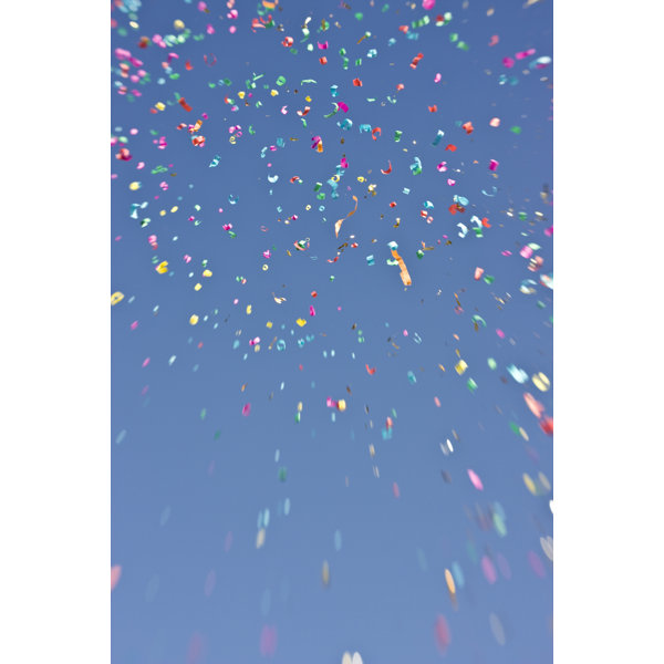 Ebern Designs Confetti Celebration by - Wrapped Canvas Photograph | Wayfair