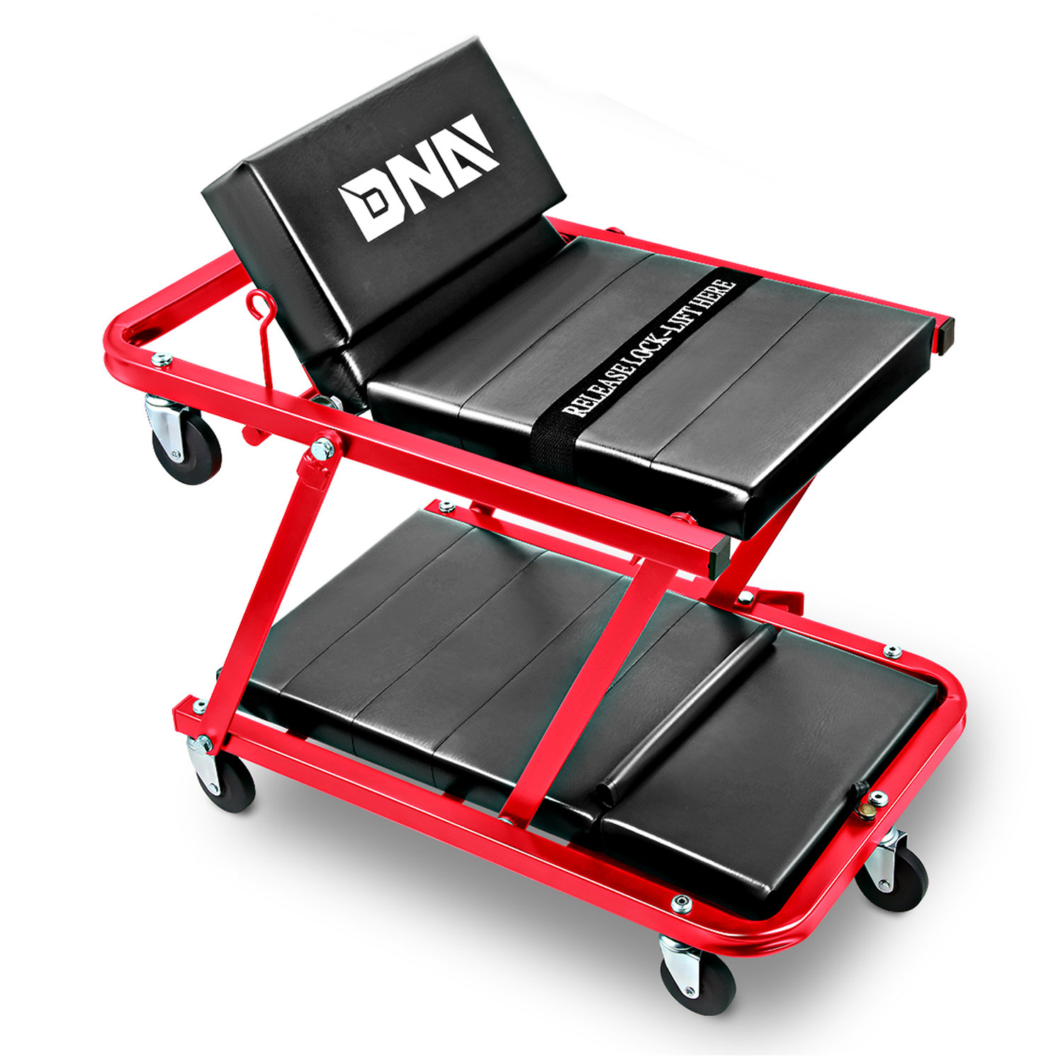 DNA Motoring 48" 2 IN 1 Rolling Folding Car Creeper/Seat, 7 Pcs 2 ...