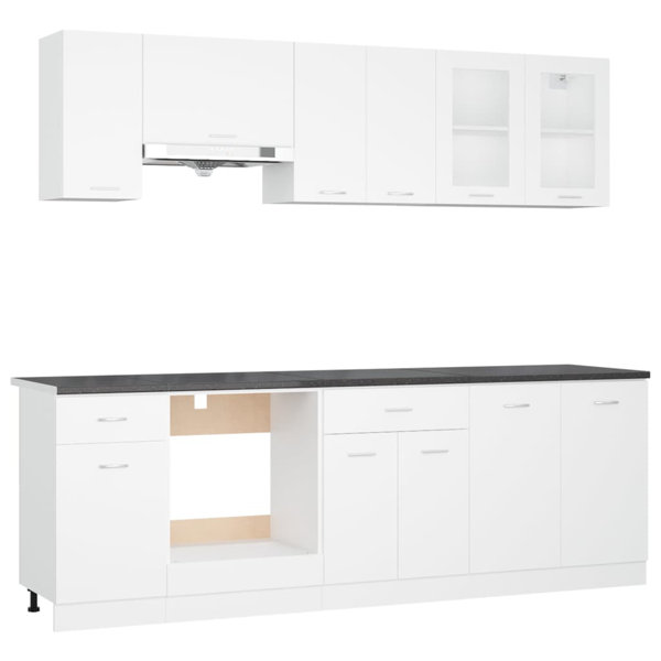 Brayden Studio Alexeya Brayden Studio 8 Piece Kitchen Cabinet Set With ...