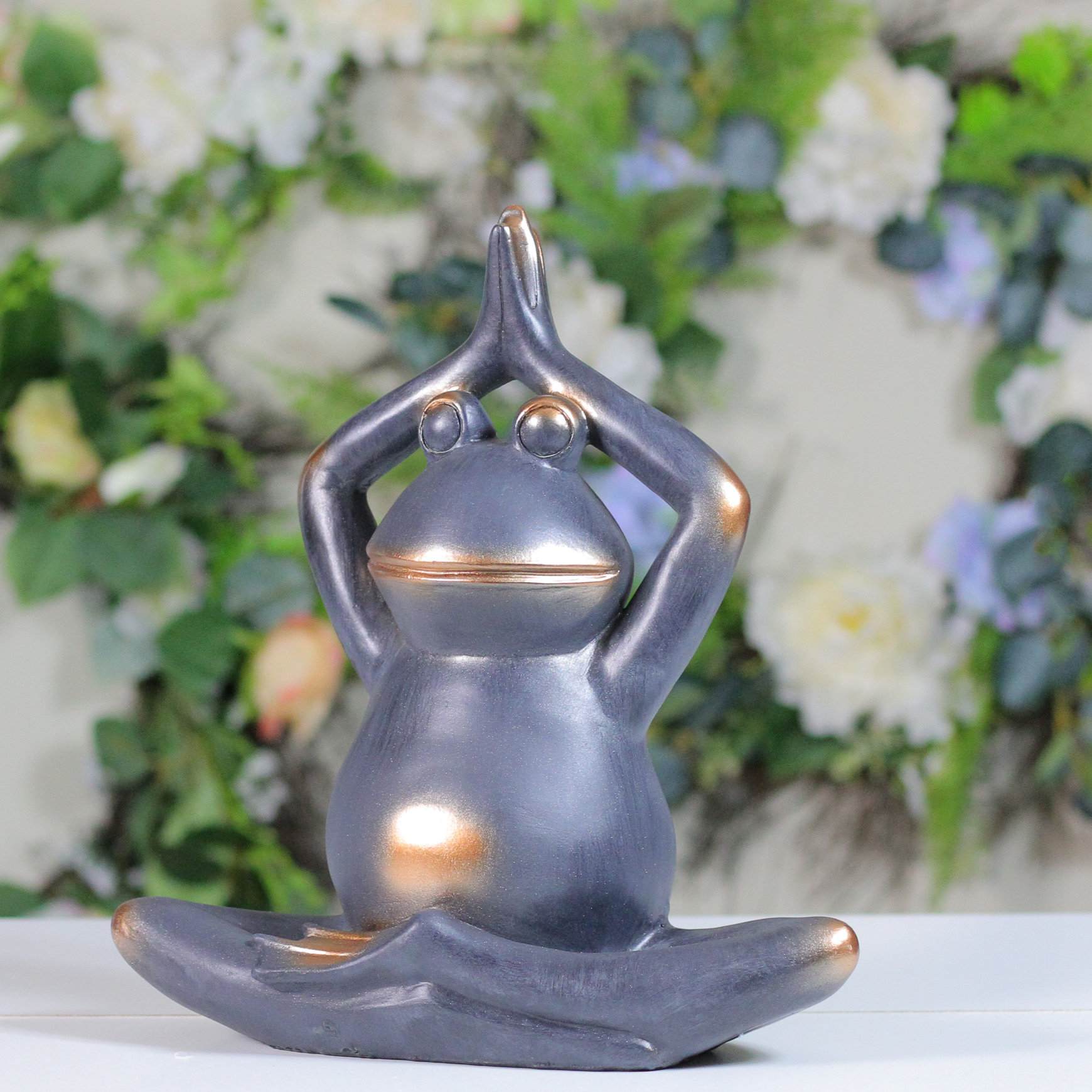 Northlight 12" Yoga Frog In Prayer Position Outdoor Garden Statue ...