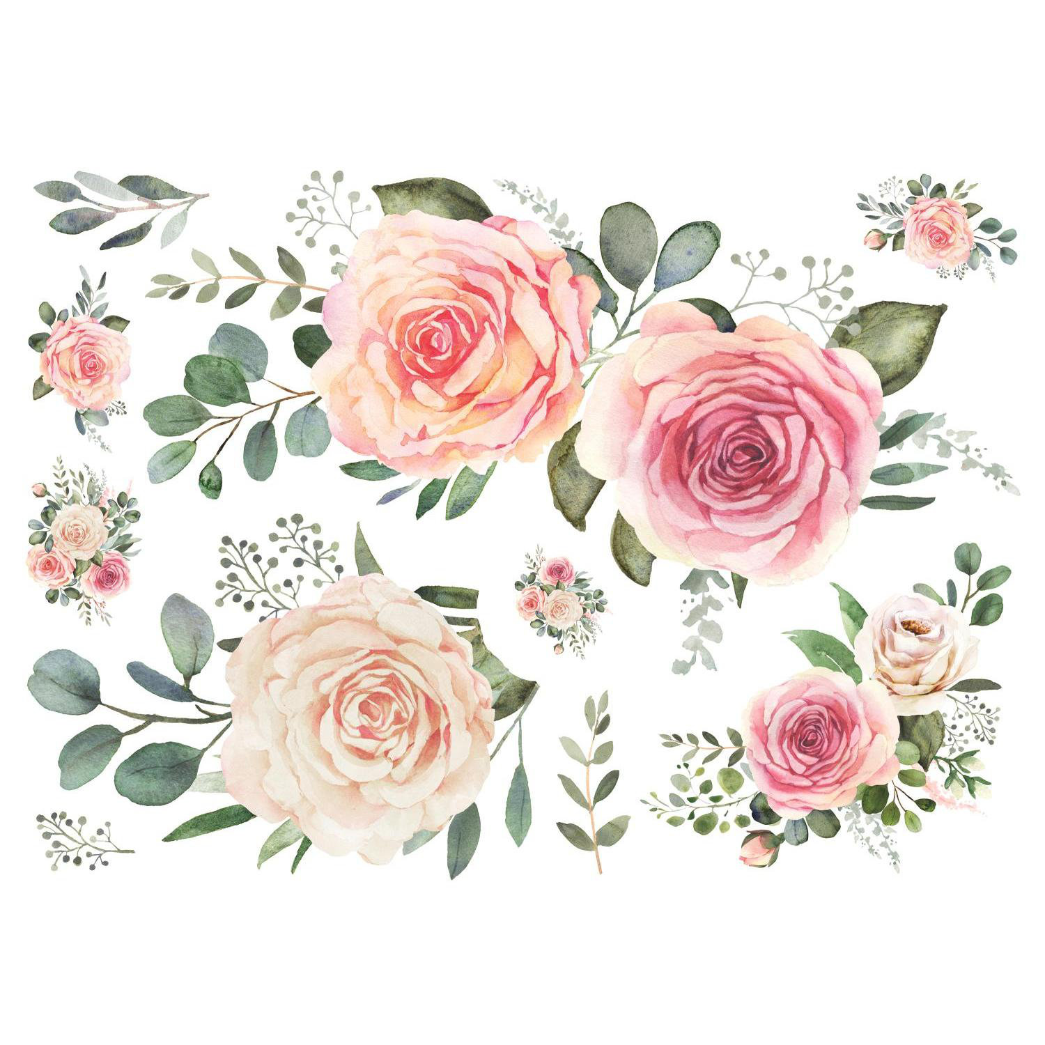 House Of Hampton® Roses Peel And Stick Giant Wall Decal & Reviews | Wayfair