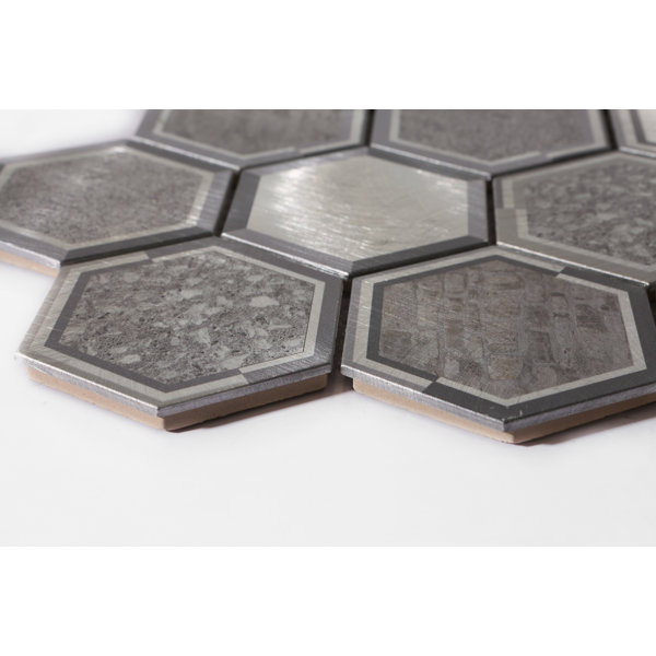 ES Stone 3" x 3" Metal Honeycomb Mosaic Tile | Wayfair