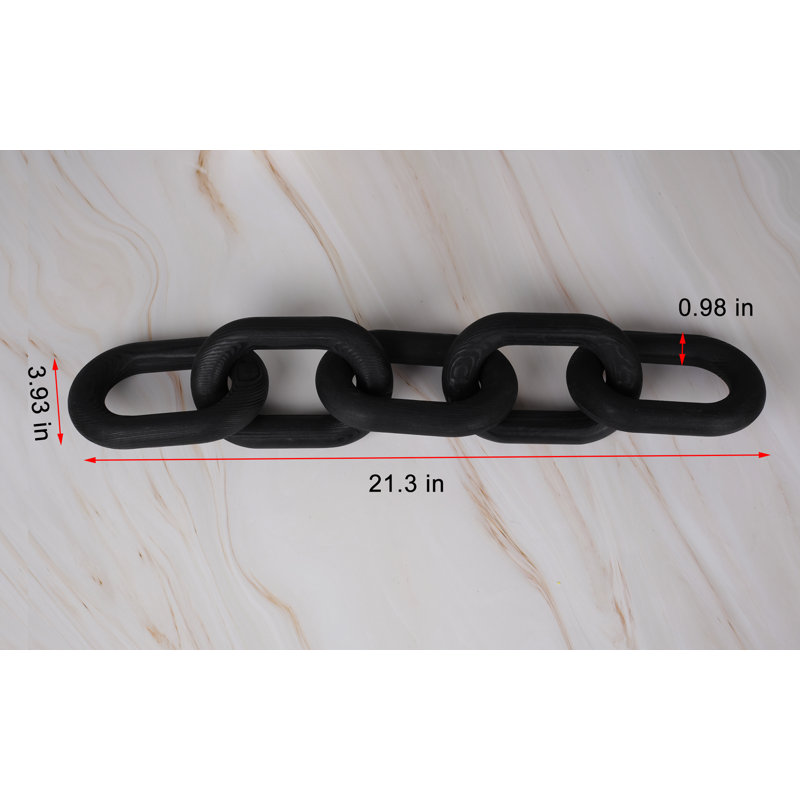 Dakota Fields Wood Chain Link Decor Sculpture & Reviews | Wayfair