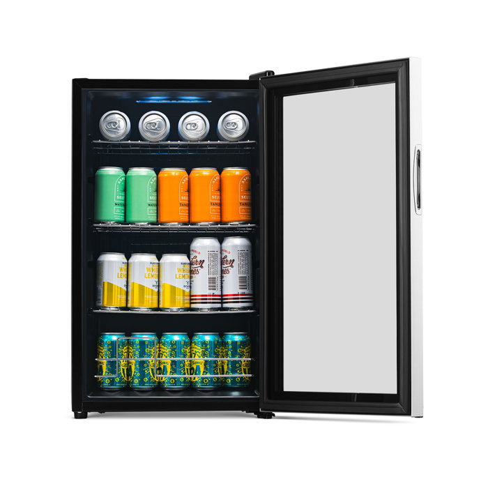 Newair 100 Can Beverage Fridge With Glass Door, Small Freestanding Mini ...